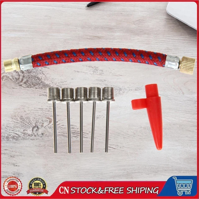 7 PCS NEEDLE Valve Connector Pump Adaptor Set Kit for Football Bicycle ...