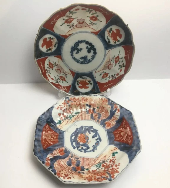 ANTIQUE JAPANESE IMARI Pates Meiji Period Hand Made Decorated Flowers ...