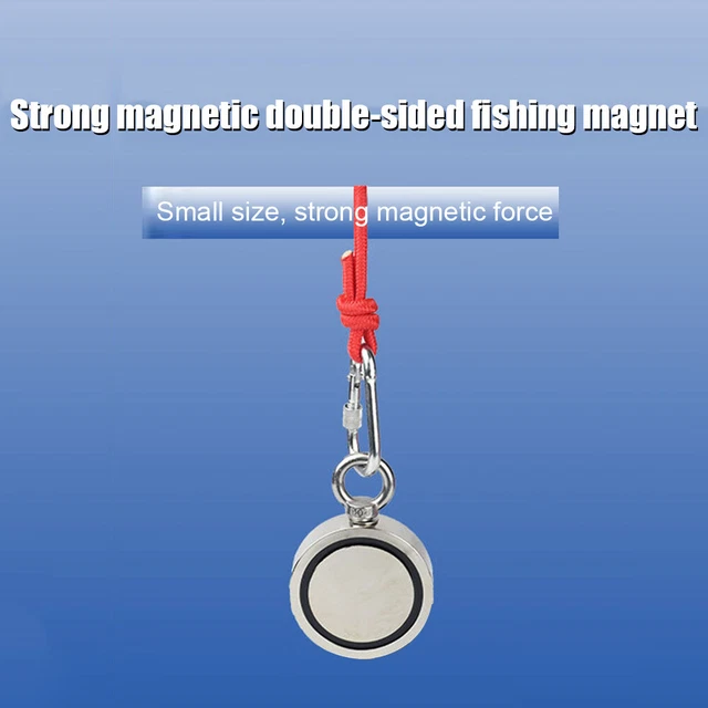 MAGNET FISHING KIT Double Sided Strong for Deep Sea (M48-1+6x10m Rope ...