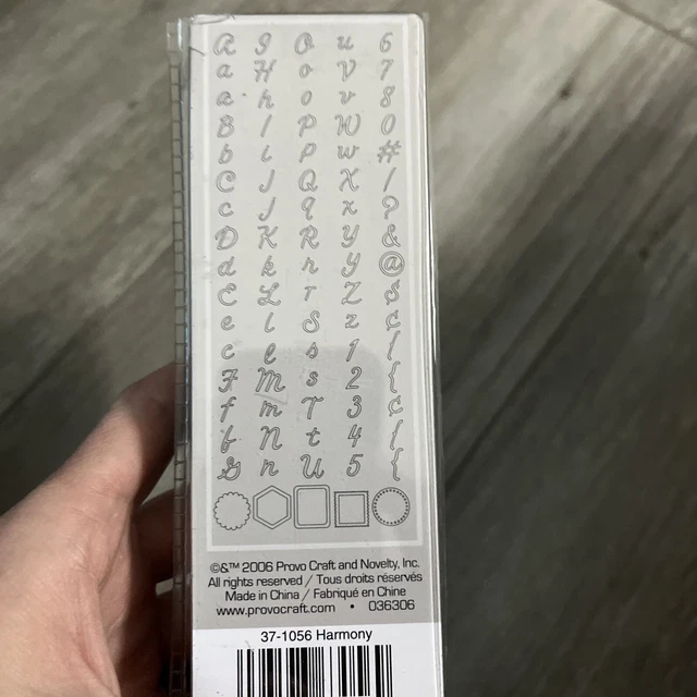 PROVO CRAFT CUTTLEBUG-&ARMONÍA& Letras del alfabeto Números Formas ...