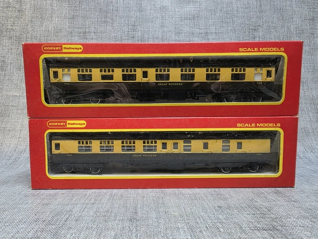 HORNBY OO GAUGE R743/R744 - GWR Composite & Brake Third Coaches Brown ...