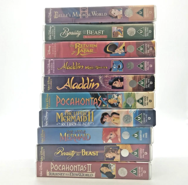 X10 DISNEY VHS Video Bundle Beauty & The Beast/Aladdin/Little Mermaid ...