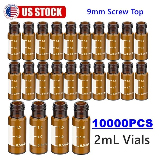 10000X 9-425 SAMPLE Glass Bottle 2ml Amber Vials for HPLC & GC ...