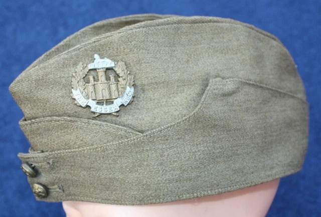 WW2 BRITISH ARMY Other Ranks Khaki Wool Side Cap. Essex Regiment. Size ...