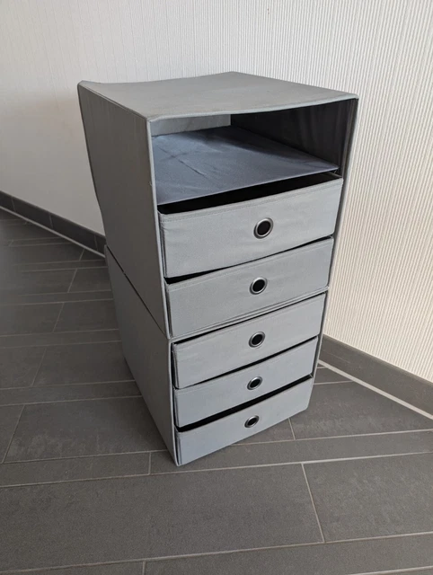2X IKEA FLARRA Mini Stoffkommode mit 3 Schubladen 33x38x33cm grau für ...