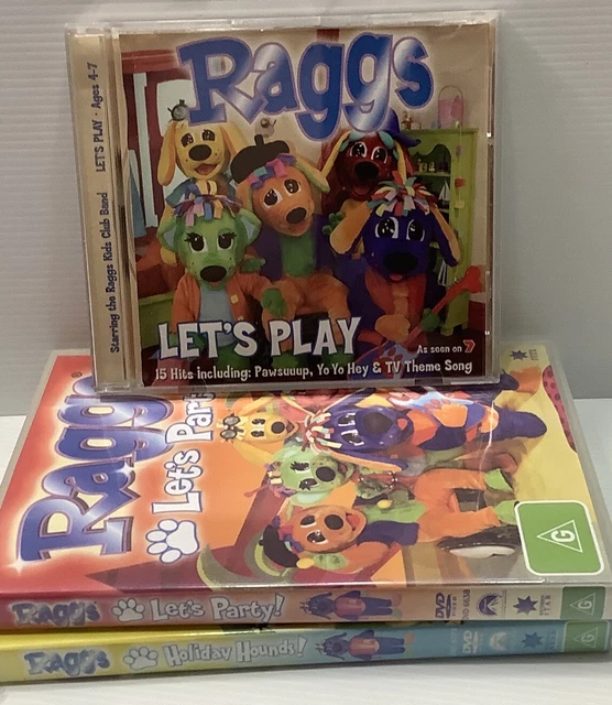RAGGS BUNDLE DVDS X2 Holiday Hounds/Lets Party & Let’s Play CD Kids TV ...