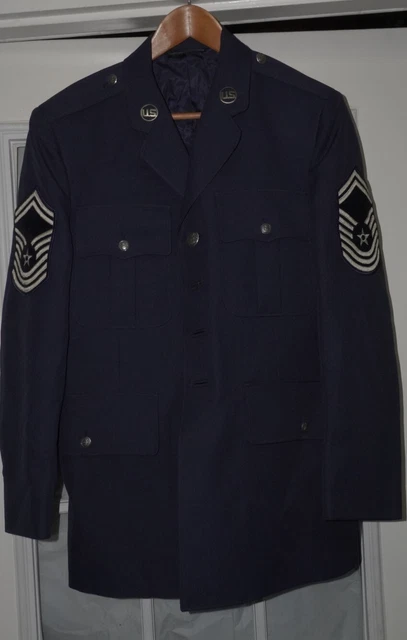 US AIR FORCE Enlisted Officer Master Sergeant Blue Dress Jacket USAF ...