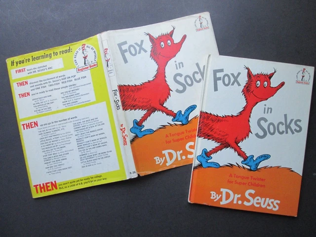 FOX IN SOCKS DR. SEUSS 1965 First Edition Hard Cover w/ Dust Jacket ...