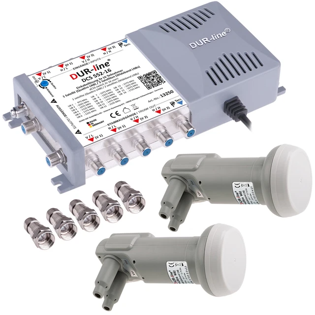 DUR-LINE DCS 552-16 Unicable Einkabellösung + 2x DUR-line Ultra WB2 ...