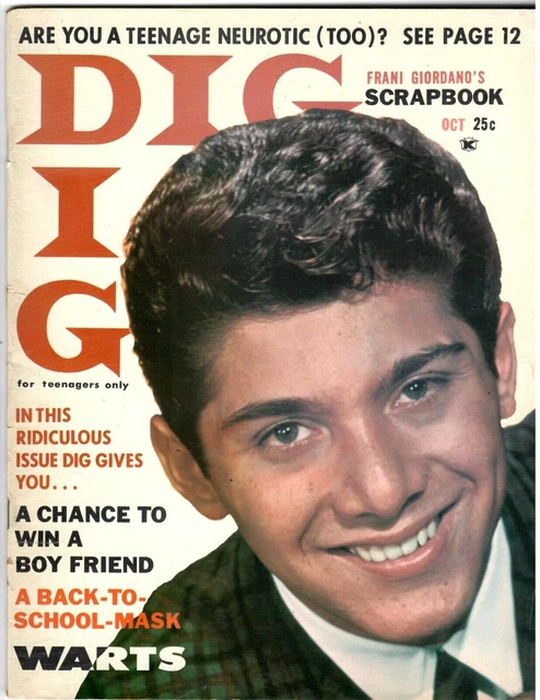 DIG TEEN MAGAZINE Oct. 1961 , Paul Anka, Jack Chaplain, Bobby Rydell ...