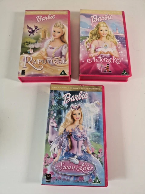 3 X RETRO Barbie VHS Video - Swan Lake / Rapunzel / Nut Cracker ...