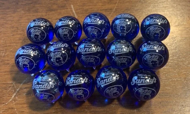 SANDY'S HAMBURGERS FAST Food Restaurant Glass Marbles 5/8" size with ...