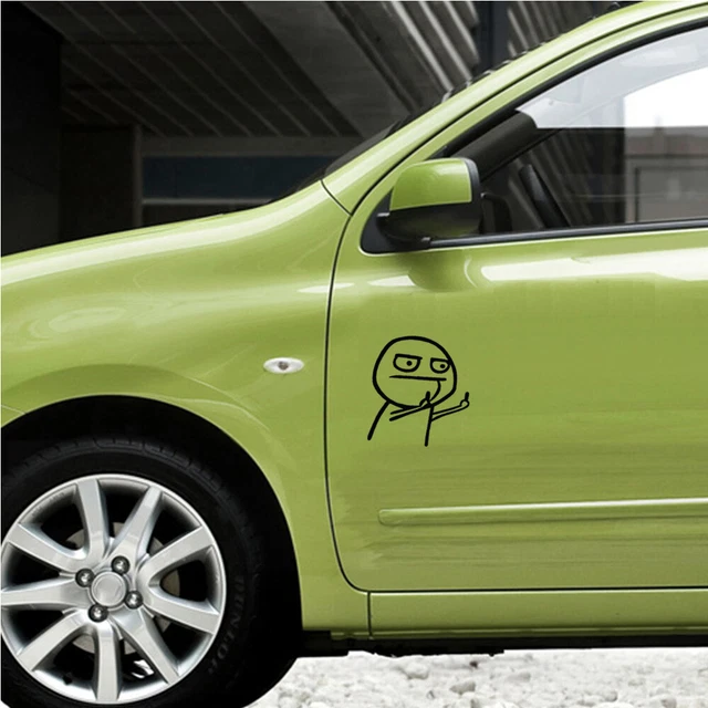 1× FUNNY TWO Middle Finger Vinyl Car Sticker Car Window Door Decal ...