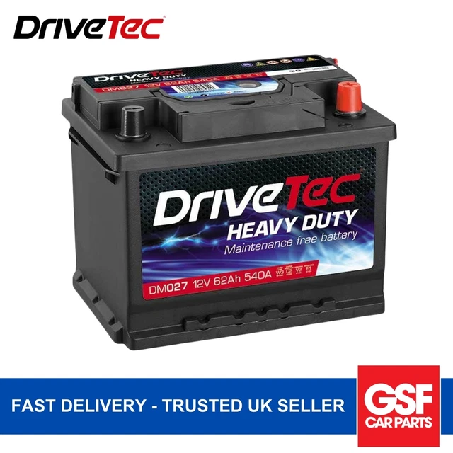 DRIVETEC CAR BATTERY DM027 12V 62Ah 540A B13 T1 L2 Fits Peugeot 5008 1. ...