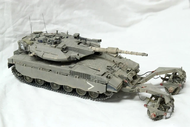 1:35 MODELL PANZER IDF Merkava Mk.3 BAZ w mineroler gebaut bemalt EUR ...