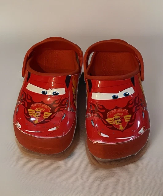 UNISEX LIGHTNING MCQUEEN Disney Pixar Red kids Crocs size J2 $25.80 ...