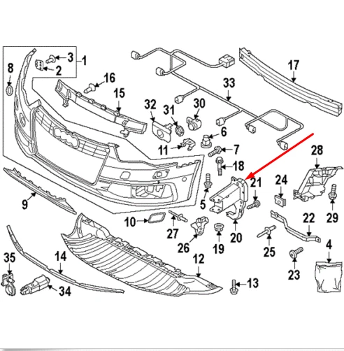 NEW AUDI A6 C7 Front Bumper Crash Bar Left Bracket 4G0807133B Oem £95. ...