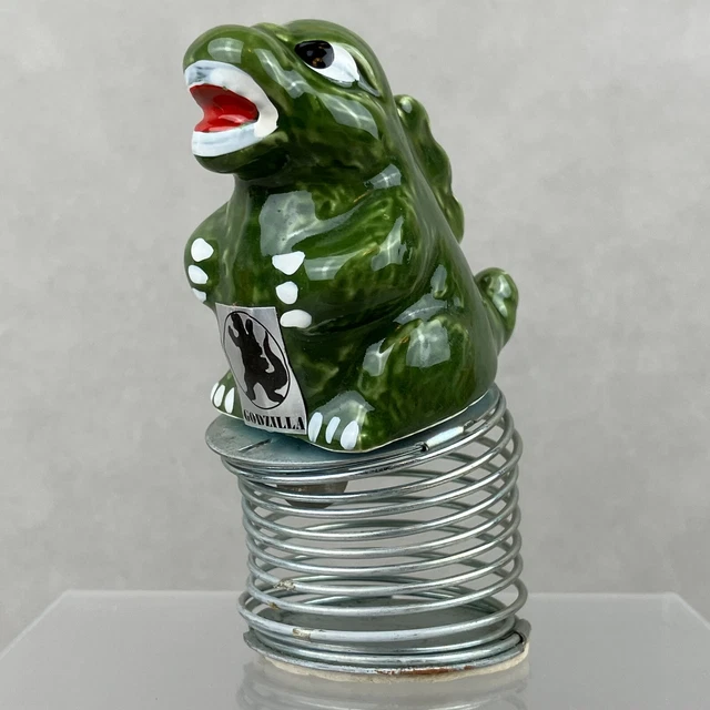 VINTAGE TOHO GODZILLA Ceramic Figurine Metal Spring Kaiju Figure Japan ...