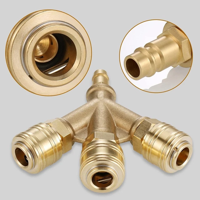 AIR COMPRESSOR CONNECTOR Compressed Air Hose Connector Divider Gas ...