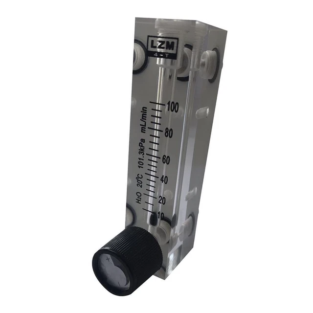 GLASS ROTOR FLOW Meter Panel Type 10-100ml w/ Valve Working Measuring ...