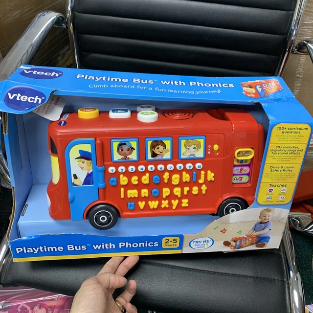 VTECH BABY PLAYTIME Bus with Phonics - Red -*NEW PACKAGING SLIGHT TATTY ...