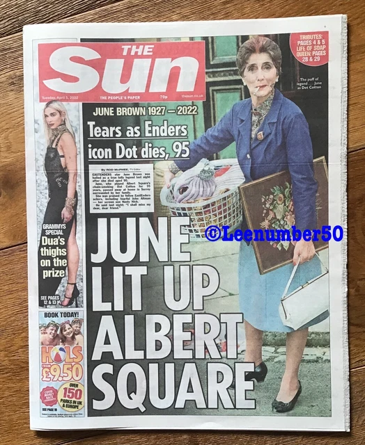 THE SUN NEWSPAPER 5th April 2022 Death Of June Brown Eastenders Ukraine ...