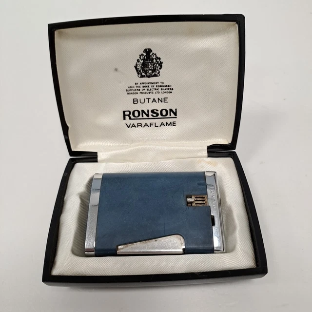 VINTAGE RONSON BUTANE Varaflame LIGHTER ~ Blue £10.50 - PicClick UK