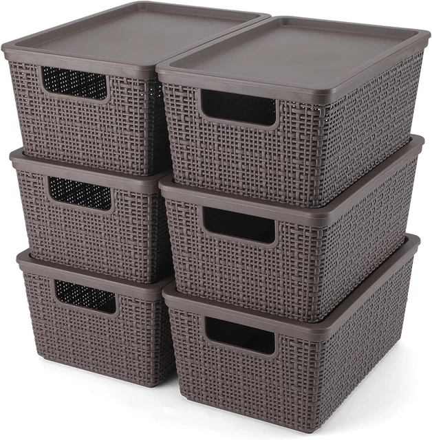 PLASTIC STORAGE BASKETS with Lids Kitchen Organizers 11.7.1*5.1 inches ...