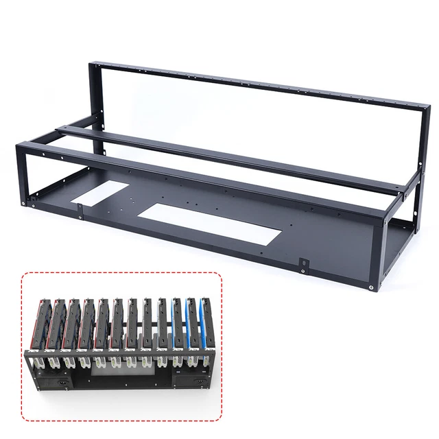 12 GPU OPEN Air Mining Rig Frame Iron Computer Case Miner Rack Only ...