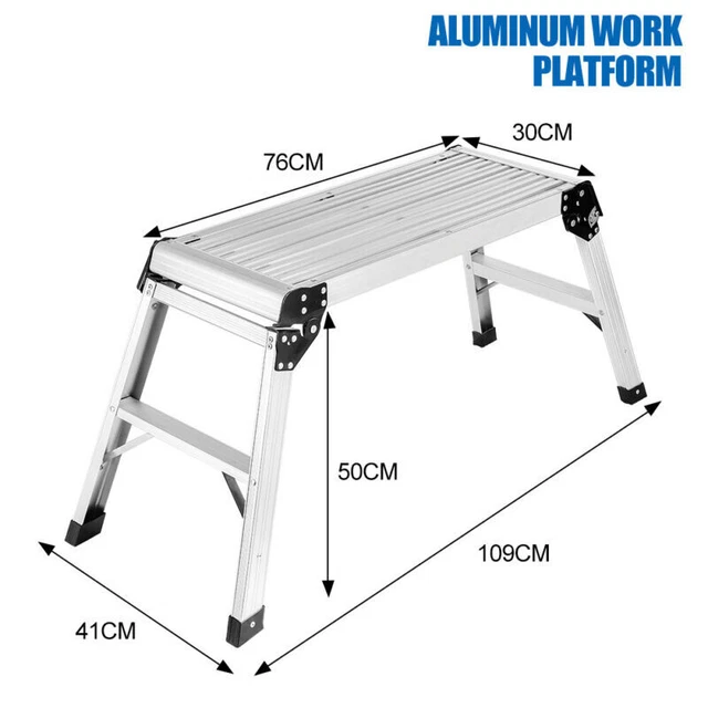 ALUMINUM PLATFORM DRYWALL Step Up Folding Work Bench Stool Ladder New ...