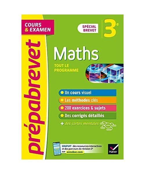 PRÉPABREVET MATHS 3E - Brevet 2024: cours, méthodes et entraînement, Bureau, EUR 8,43 - PicClick FR
