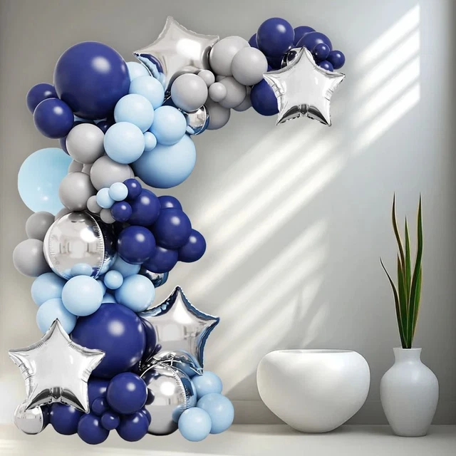 NAVY BLUE BALLOON Garland Pastel Blue Graduation Arch Kit Boys EUR 19 ...