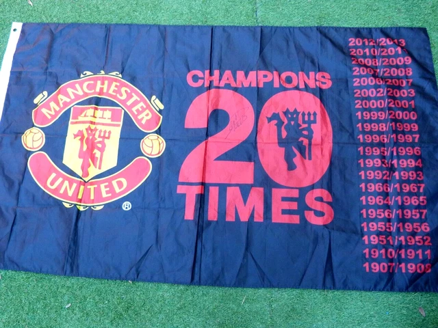 DRAPEAU MANCHESTER UNITED signé CRISTIANO RONALDO CR7 foot ultras flag ...