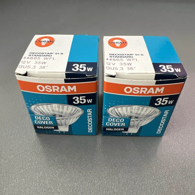 2X OSRAM 44865 WFL Decostar 51 Standard 35W 12V 36D MR16 GU5.3 Halogen ...