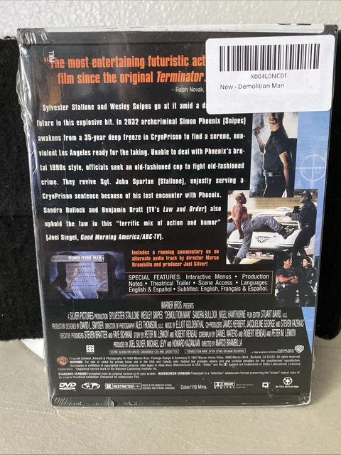 DEMOLITION MAN DVD Snapcase 1997 Sci-Fi Sylvester Stallone, Wesley ...