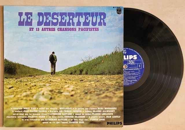 LE DESERTEUR ET 13 AUTRES CHANSONS PACIFISTES / Compilation 33T 1967 en ...