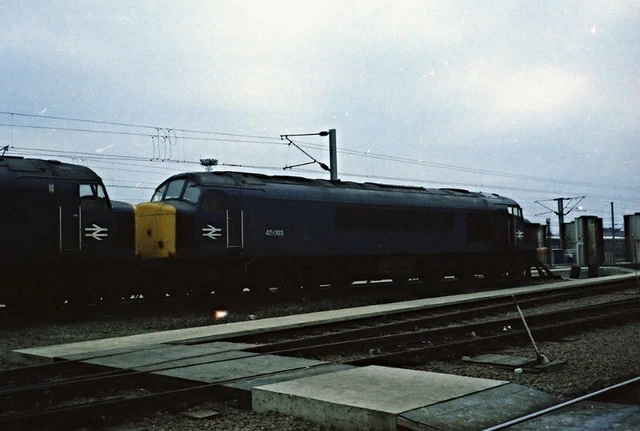 BRITISH RAIL PEAK Class 45 45003 Cricklewood 1981 MML Diesel Neg W ...