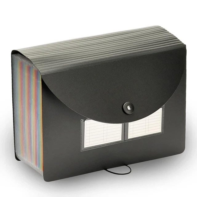 24 POCKETS EXPANDING File Folder with Blank Labels, File Organizer ...