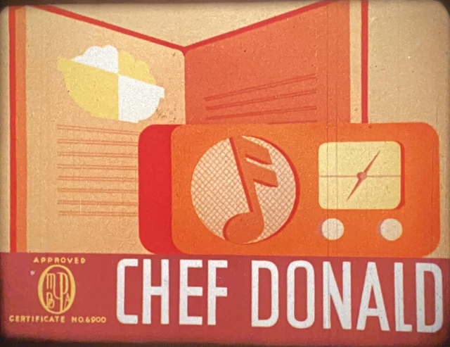 16MM FILM DONALD DUCK “Chef Donald” (1941) Disney Cartoon Classic Mylar ...