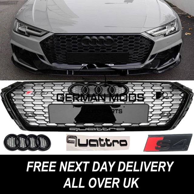 AUDI A4 S4 B9 2016-2020 Rs Style Grille Gloss Black Honeycomb Radiator ...