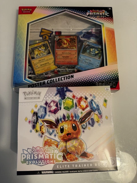 POKEMON PRISMATIC EVOLUTIONS ETB + POSTER COLLECTION / ELITE TRAINER ...