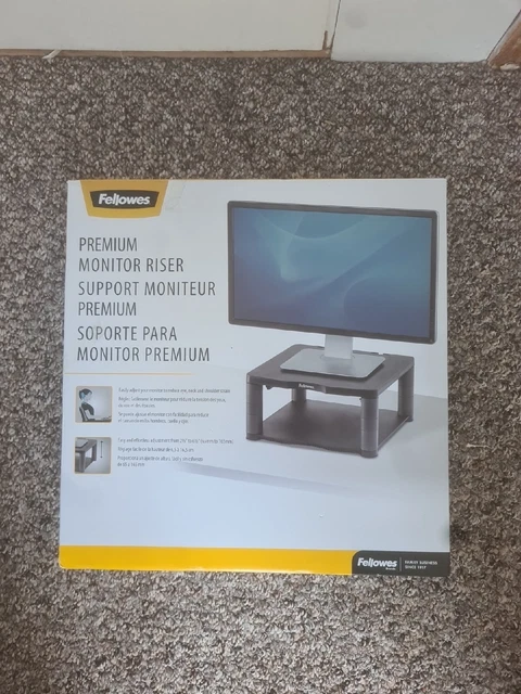 FELLOWES PREMIUM HEIGHT Adjustable Monitor Stand Riser CRC91694 EUR 14 ...