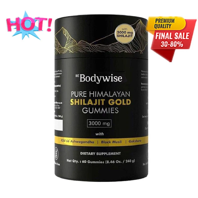 60PCS BE BODYWISE Pure Himalayan Shilajit Gummie 3000mg With ...