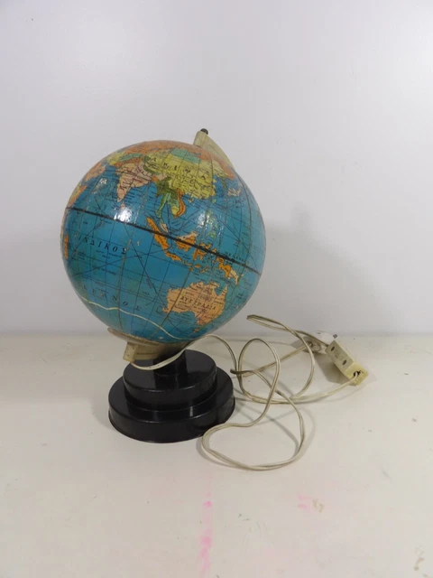 VINTAGE GREEK COSMIC Bright Earth Globe World Map £51.90 - PicClick UK