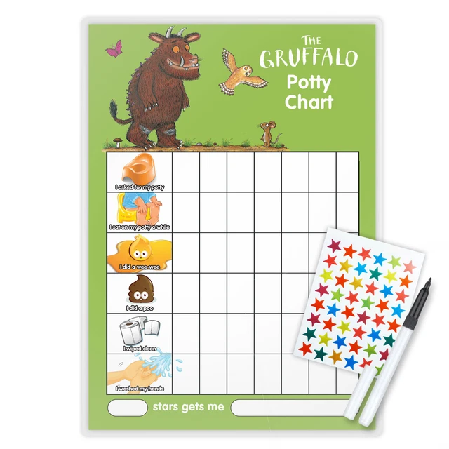 GRUFFALO POTTY TOILET TRAINING reward Chart + Pen & Free Star Stickers ...