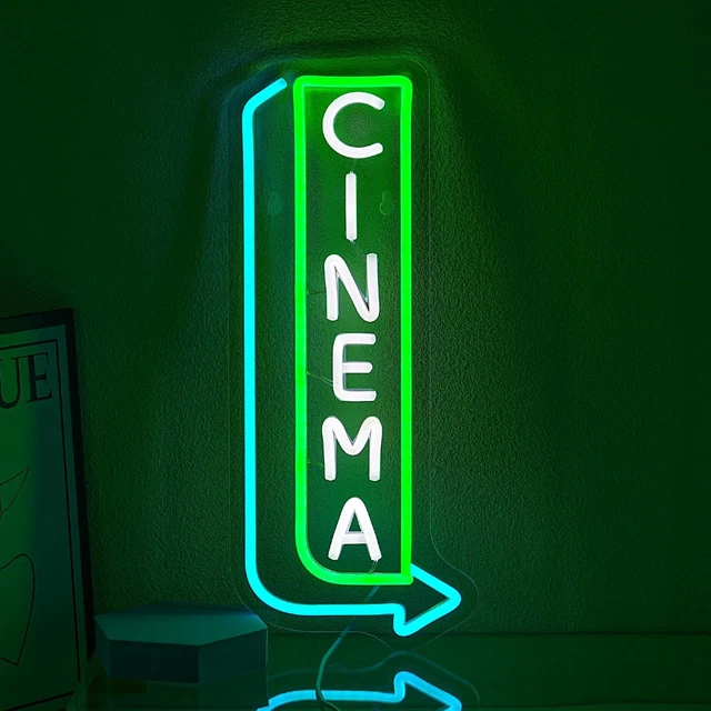 LMSIGNLY CINEMA NEON Sign Dimmable Arrow LED Neon Light Sign for Wall ...