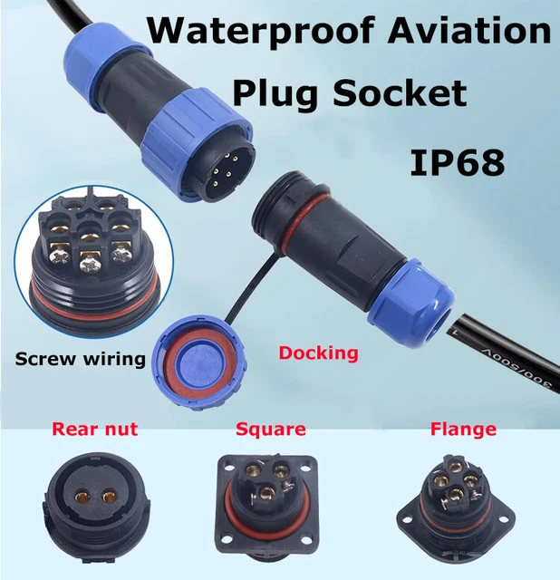 2-9 CORE WATERPROOF Connector IP68 Aviation Bulkhead Plug Socket £4.32 ...
