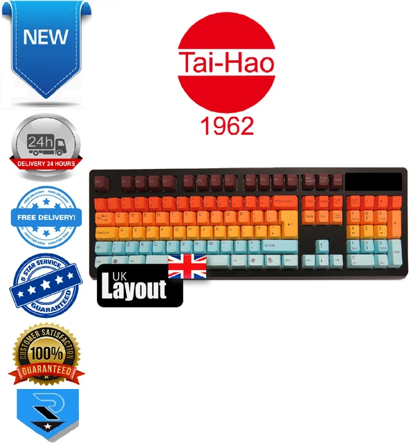 TAI-HAO PBT DOUBLE Shot Keycap Set Hawaii ANSI+ISO to fit Cherry MX ...