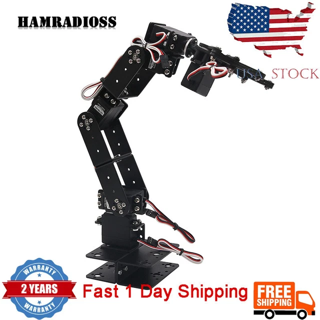 ALUMINIUM 6DOF ROBOT Arm Mechanical Robotic Arm Clamp Claw Mount Kit ...