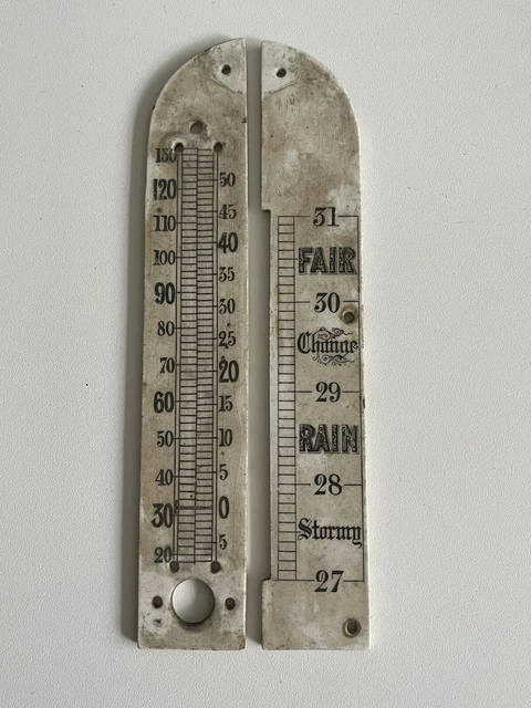 VINTAGE PORCELAIN STICK Barometer “Broken” Split Scale Two Part £50.00 ...